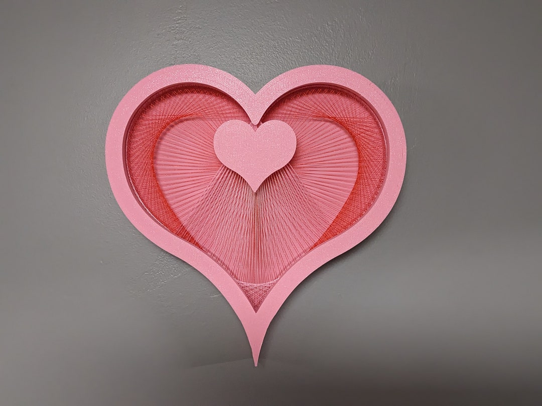 Pink Heart String Art Wall Hanging - Etsy