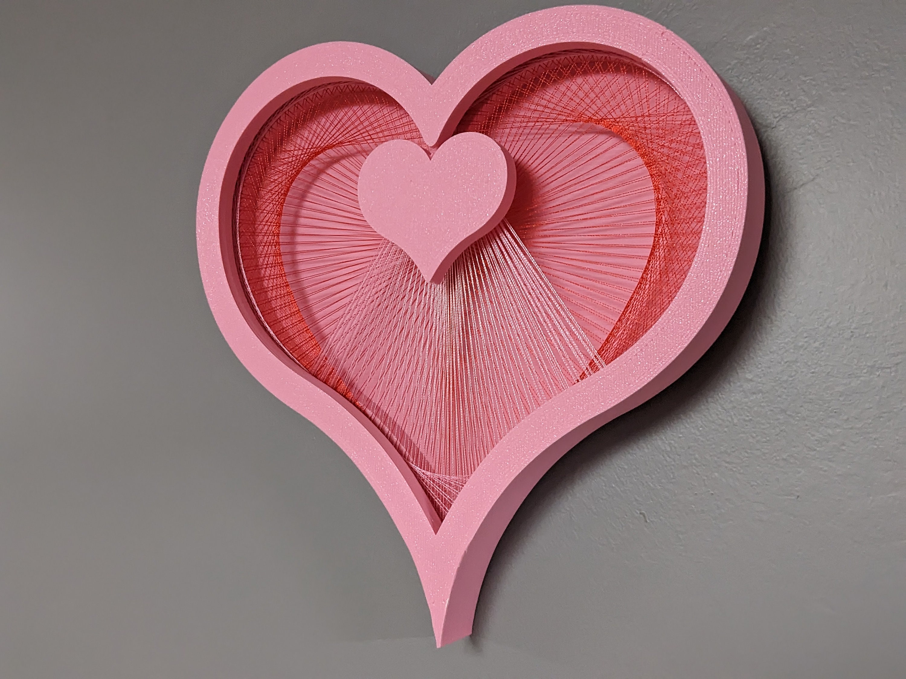 Pink Heart String Art Wall Hanging - Etsy