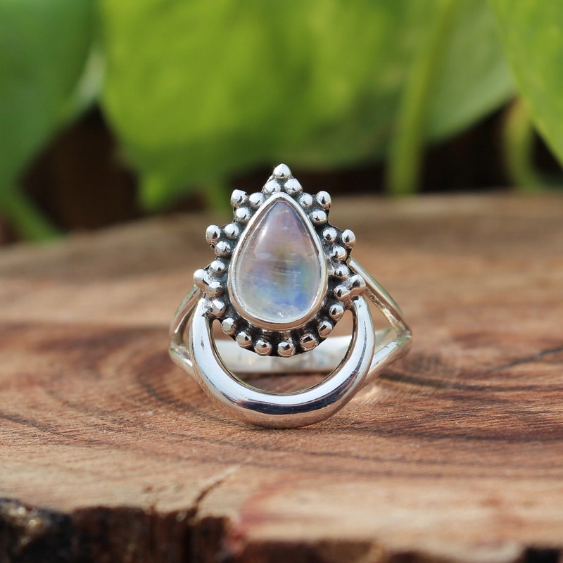 Boho Moonstone Ring - Etsy