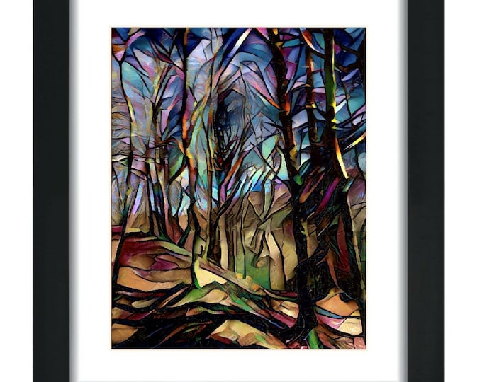 Abstract Forest Art Print, Abstract Tree Print, Nature, Woodland Tree ...
