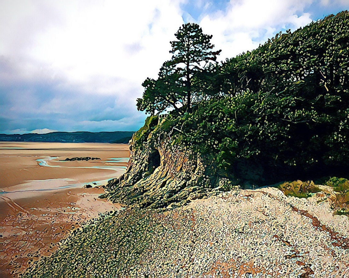 Silverdale Cove Far Arnside Morcambe Bay Coastal Cave Sea Sand ...