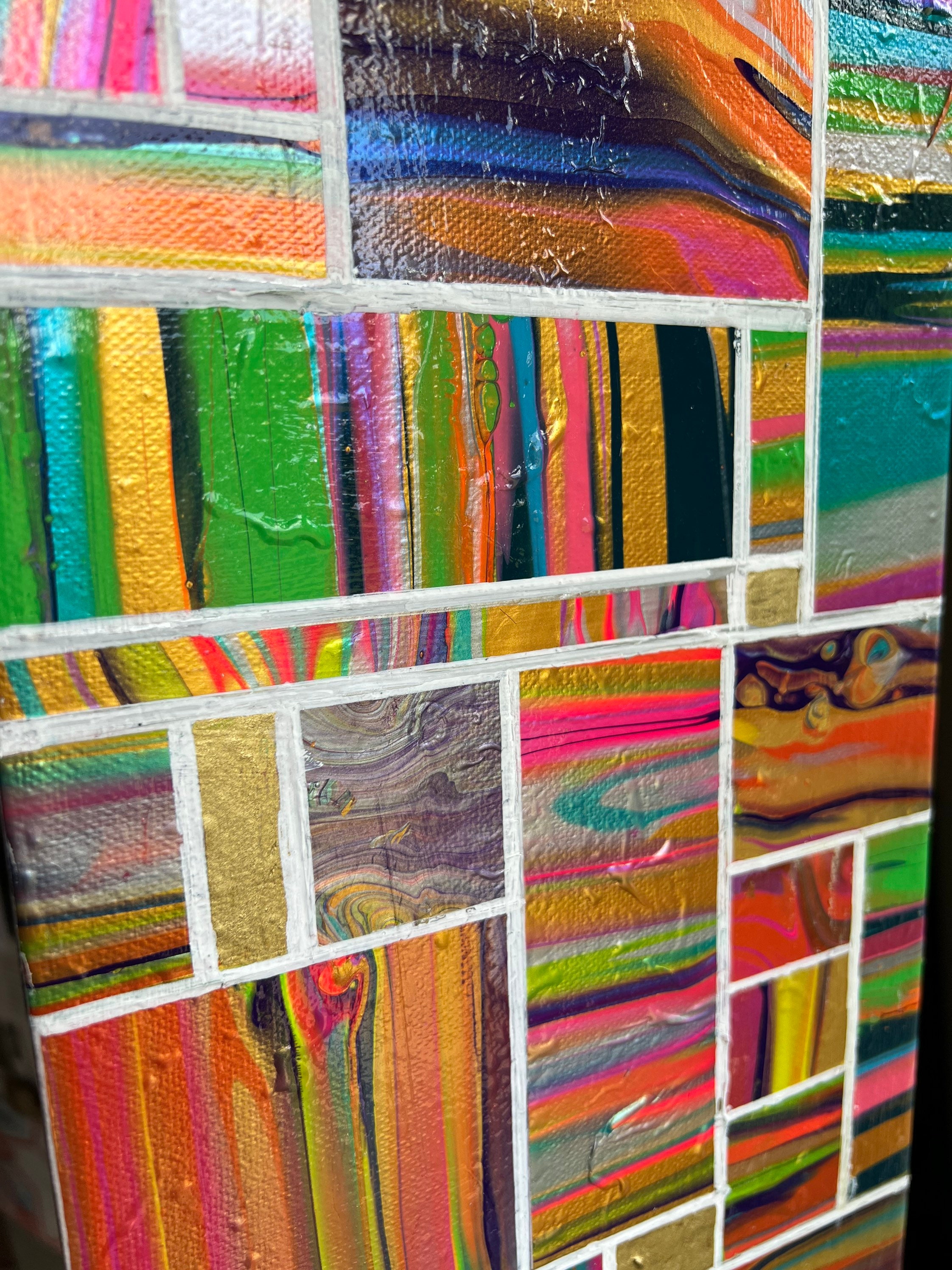 Original Stained Glass Effect Paint Skin Modern Abstract - Etsy