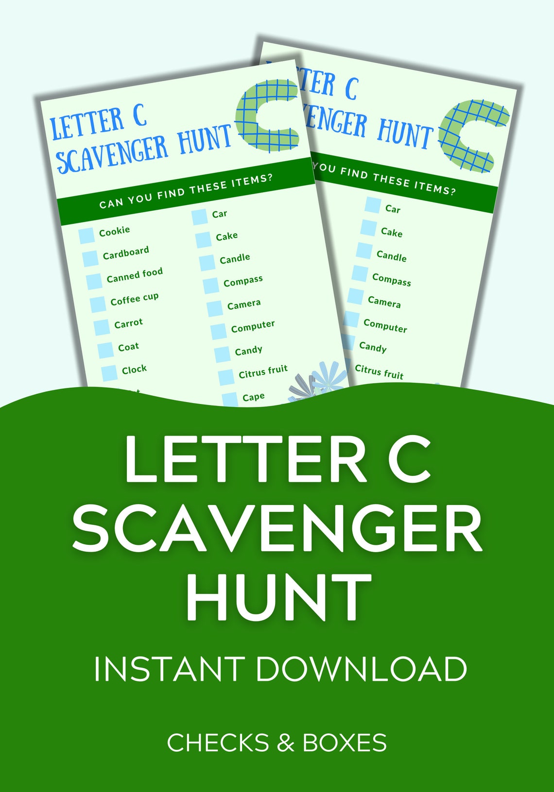 Letter C Scavenger Hunt Indoor Games For Kids Family Games | Etsy