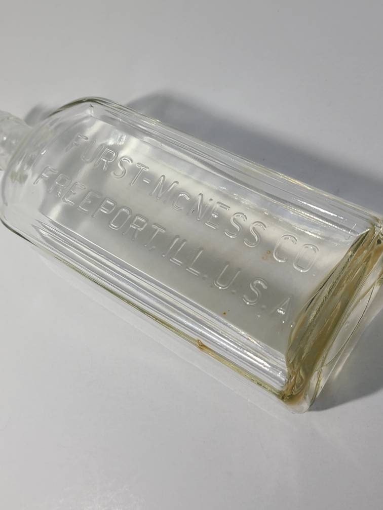 Antique Glass Bottle. Furst Mcness Clear Glass Medicine - Etsy