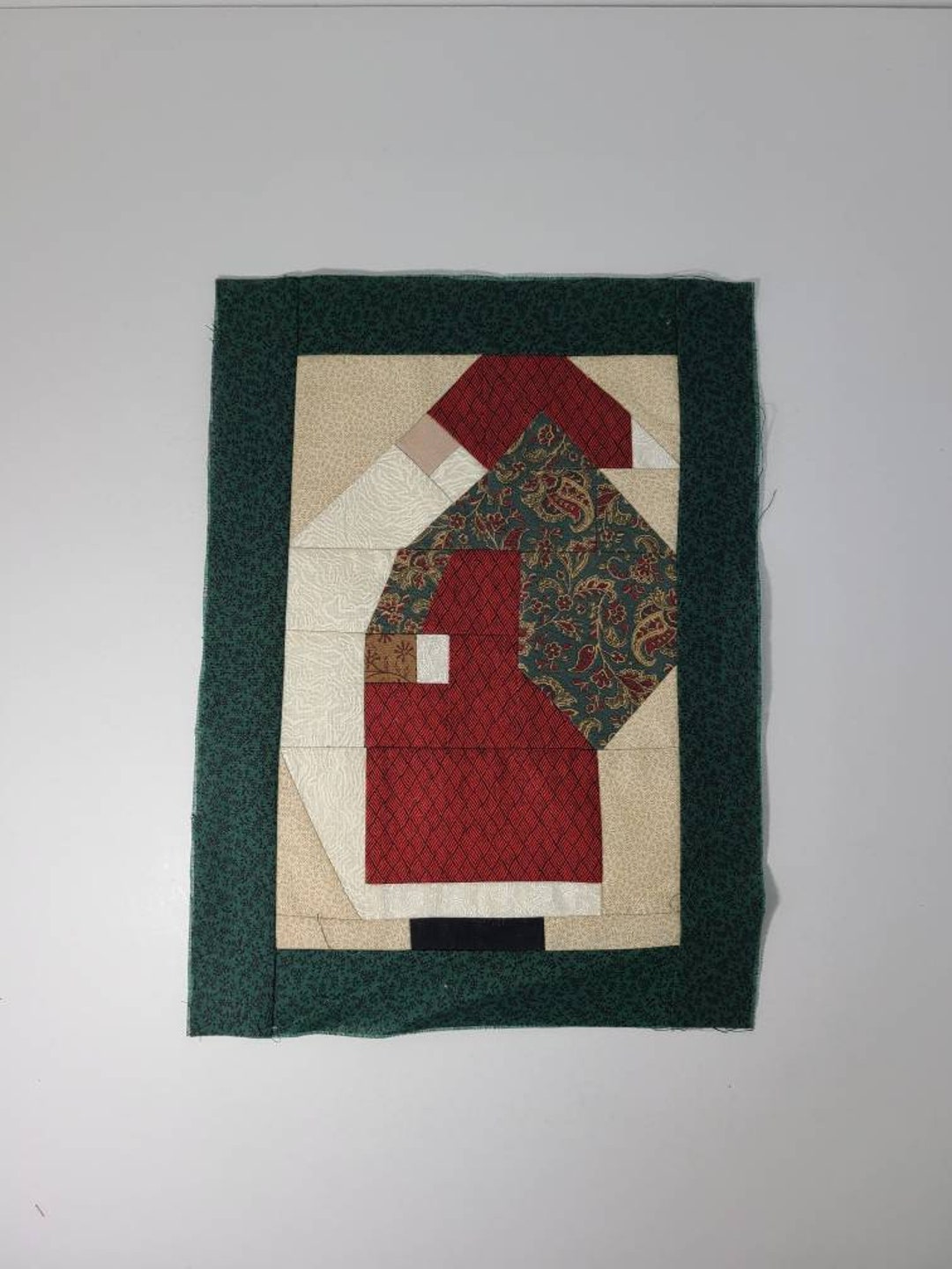 Santa Quilt Block. Vintage 11"x8" Christmas Quilt Block. - Etsy