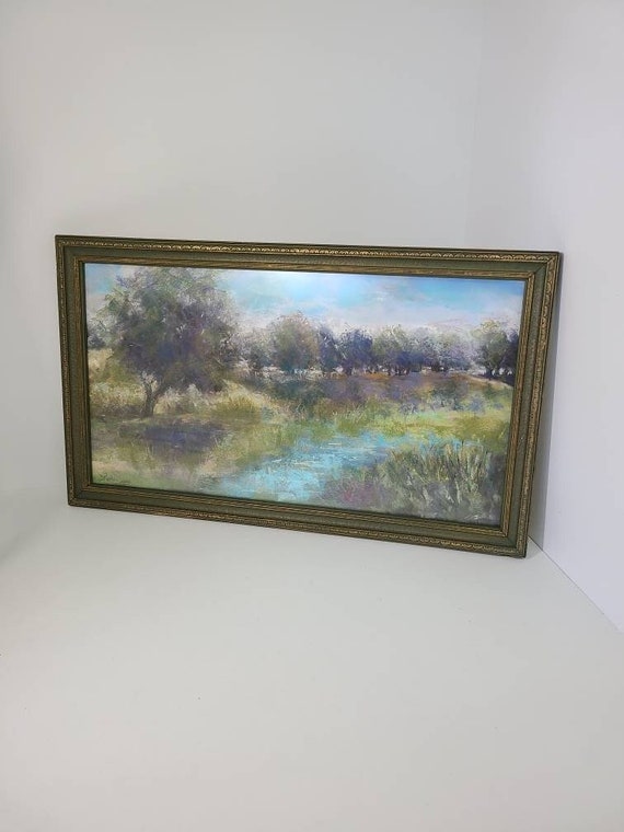 Original 10x18 Landscape in Vintage Frame. - Etsy