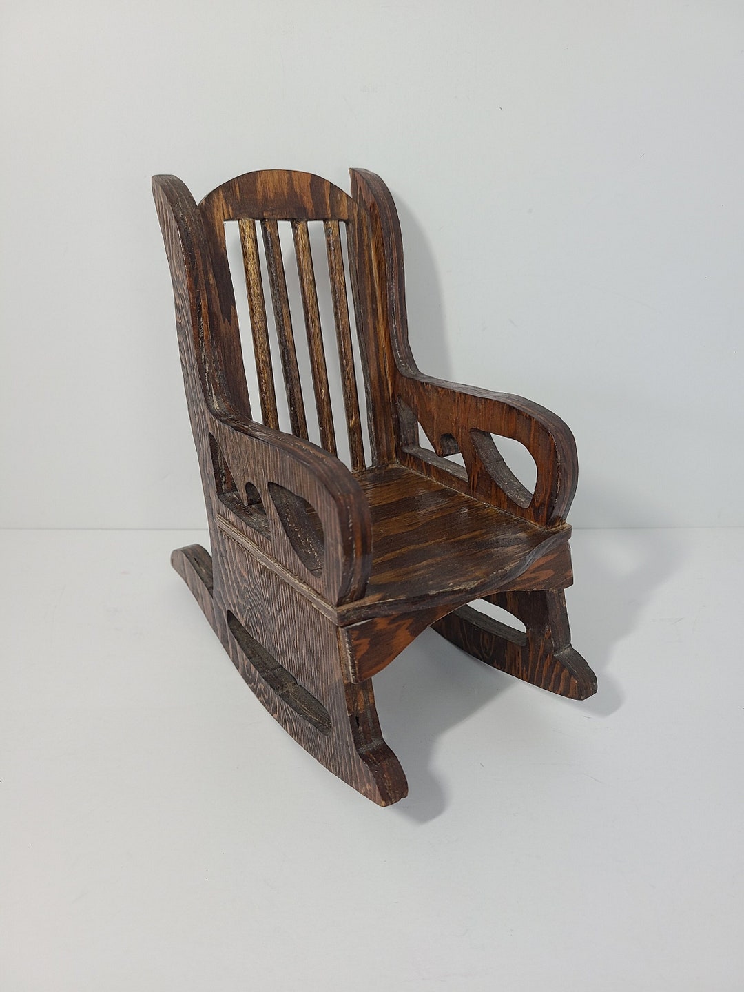 Wooden Doll Rocking Chair. Vintage Handmade 7 1/2 Tall - Etsy