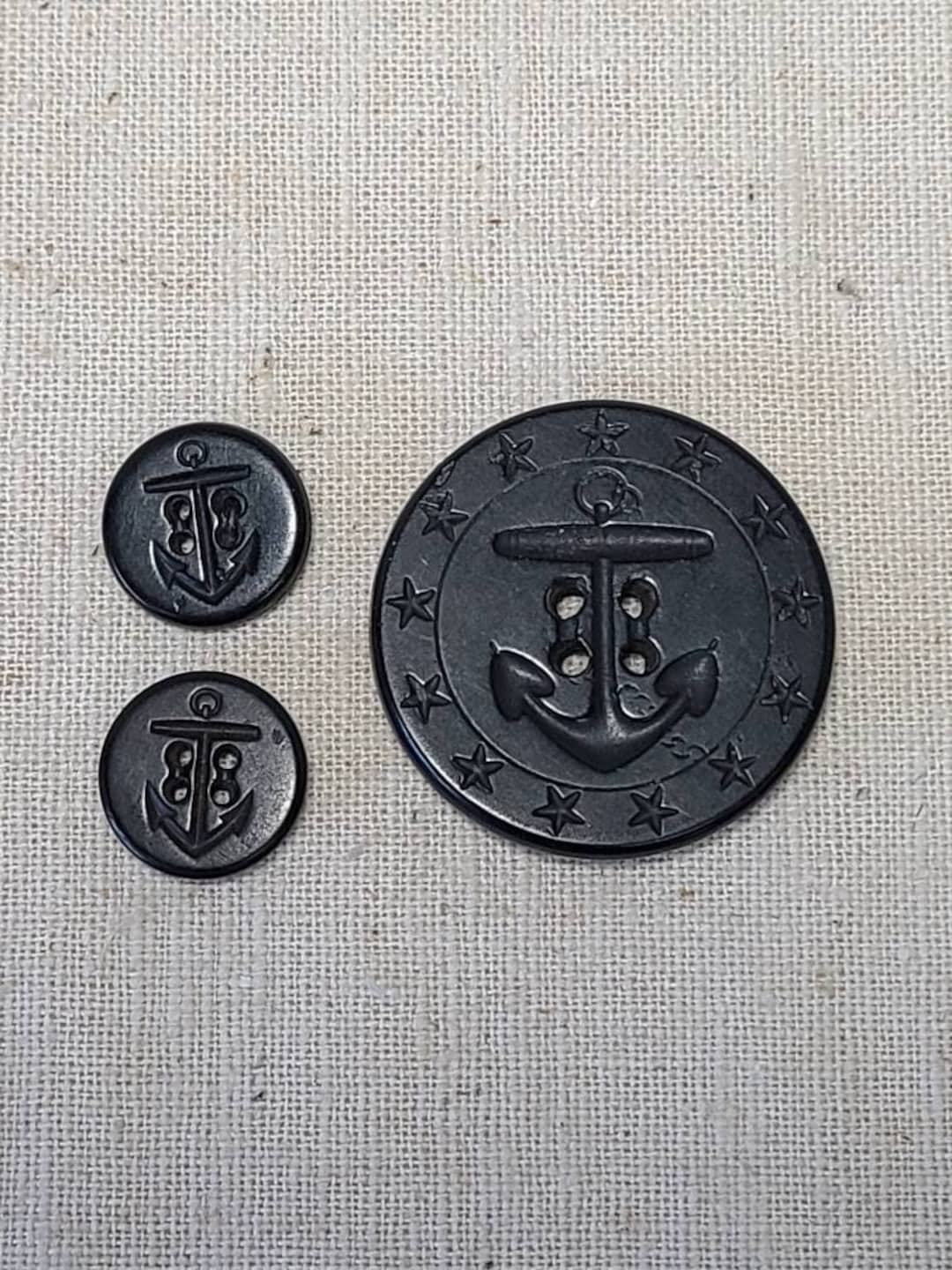 Hard Rubber Anchor Buttons. AHR Navy Anchor Buttons. Pea Coat Buttons ...