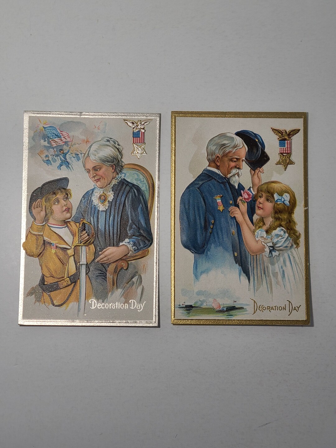 Antique Patriotic Postcards Decoration Day. Lot of 2 NCA Series No 3 ...