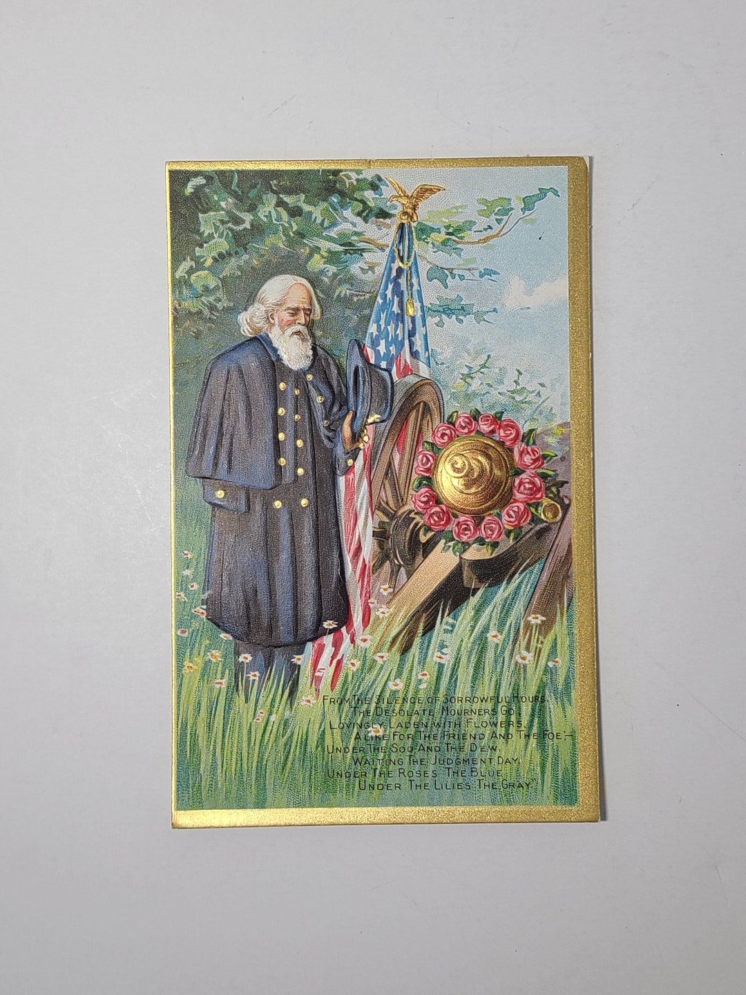 Antique Patriotic Postcard Decoration Day. NCA Series No 1. GAR Veteran ...