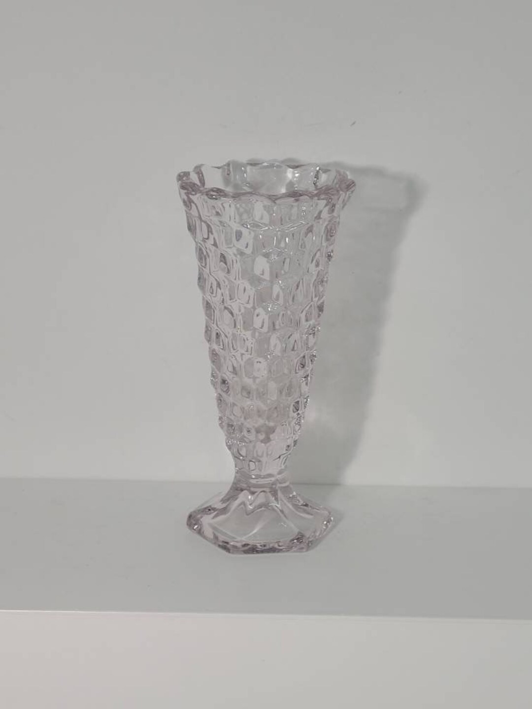 Vintage Fostoria 6" Vase. Fostoria Cubed Design Vase. - Etsy