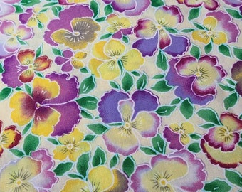 Pansy Print Fabric - Etsy