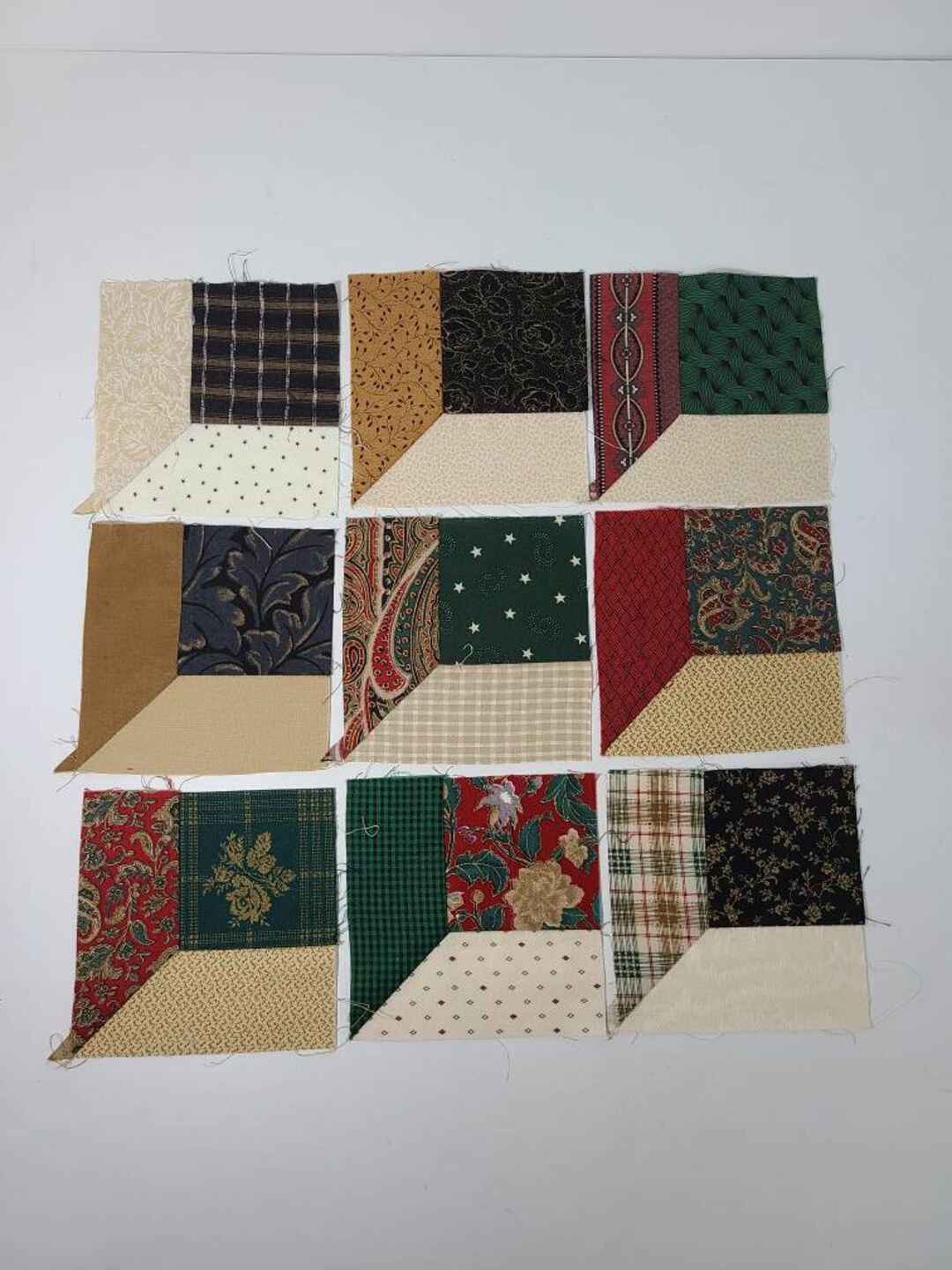 Attic Window Quilt Blocks. Lot of 9 - 4" Quilt Squares. - Etsy