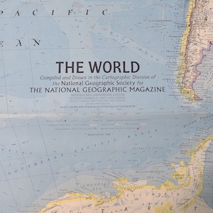 National Geographic World Map. 1965 Vintage Map. . - Etsy