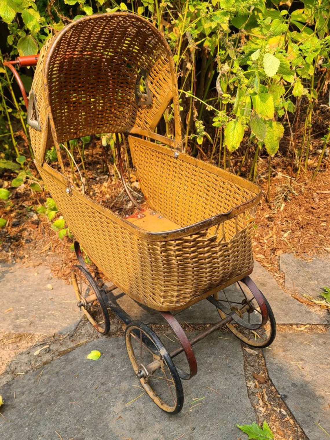 Antique Doll Carriage. Vintage Wicker Toy Baby Doll Stroller. - Etsy