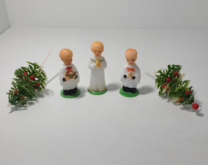 Vintage Christmas Cake Toppers. Lot of 5 Assorted Christmas Cake ...