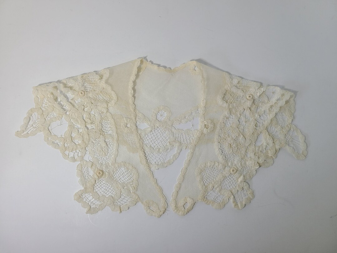 Antique Battenburg Lace Collar. Delicate Handmade Antique Lace Collar ...