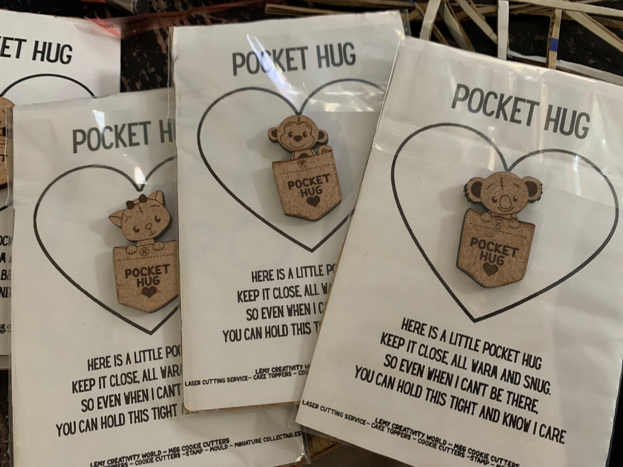 Digital File of Pocket Hug Animals Laser Cut Svg - Etsy Ireland