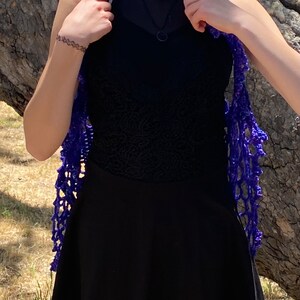 Handmade Boho Sheek Festival Purple Crochet Vest Doily Shawl ...