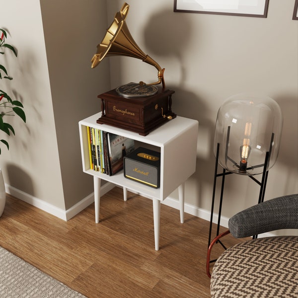 White Record Player Stand - Etsy