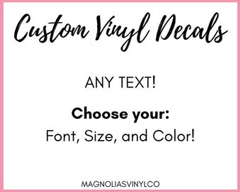 Custom Font Decals | Etsy