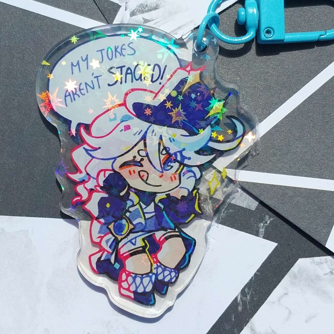 Genshin Impact Furina Pun HOLOGRAPHIC Acrylic Keychain - Etsy