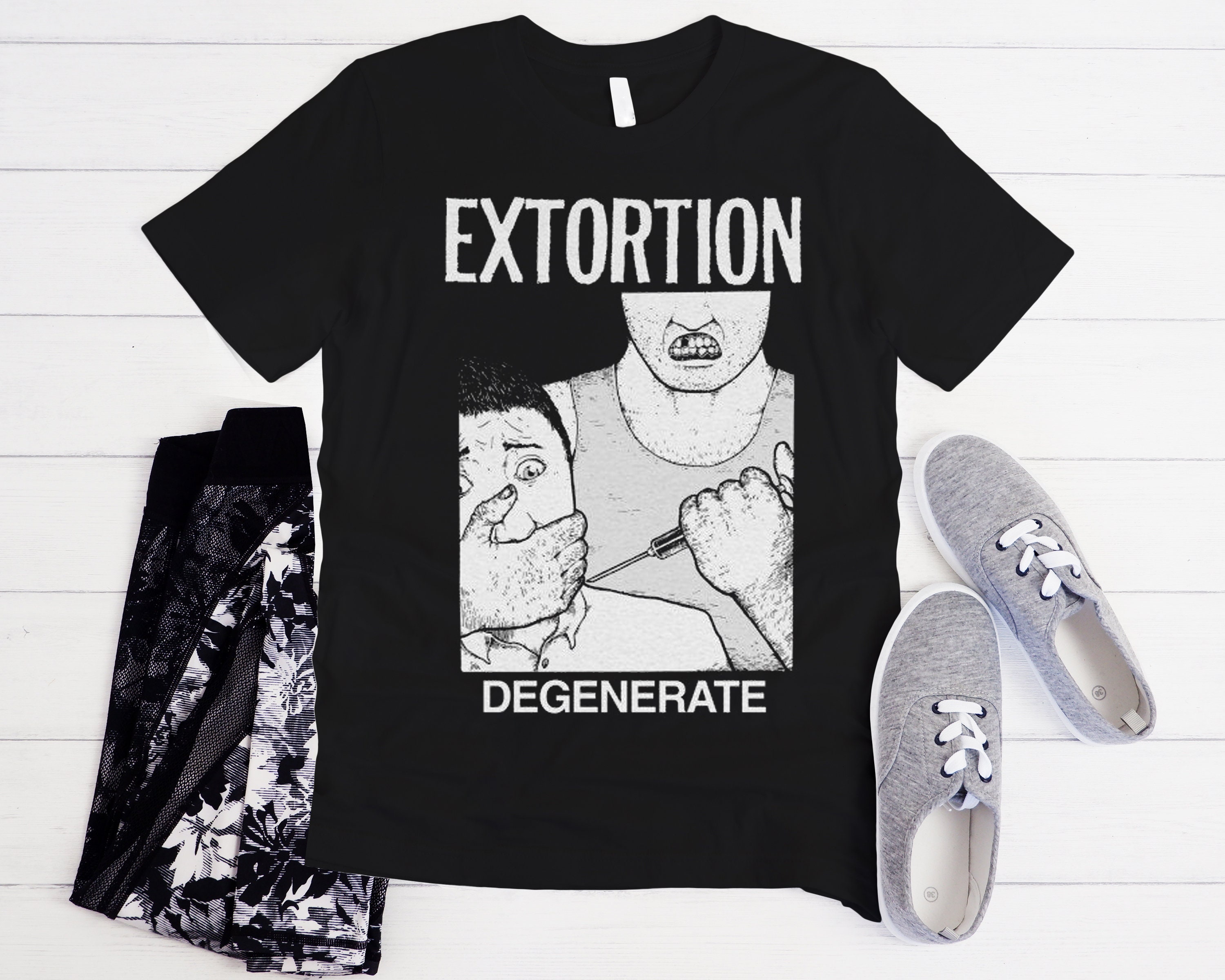 EXTORTION Degenerate T Shirt EXTORTION Hardcore Punk Band | Etsy