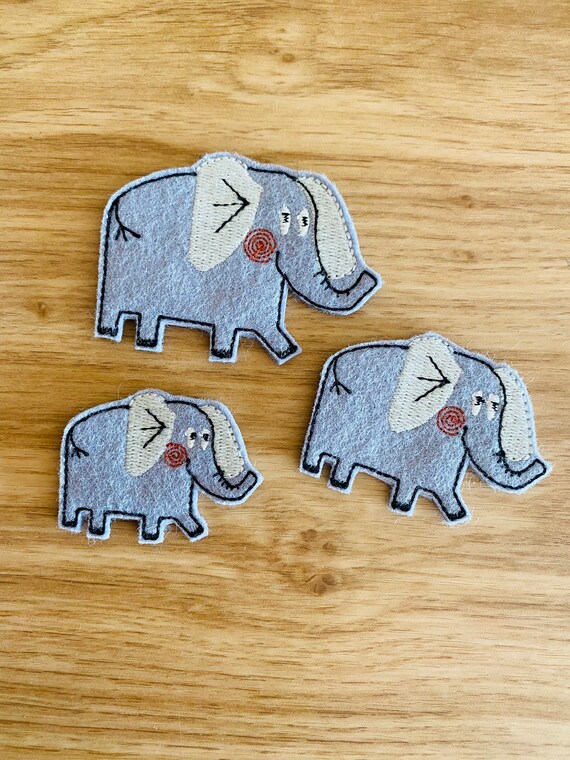 Elephant Feltie File Cute Baby Elephant Patch Embroidery | Etsy
