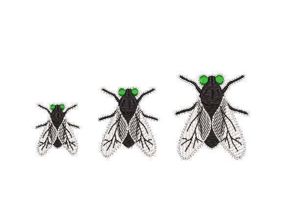 Housefly Feltie Embroidery Design, Fly Patch ITH File, Insect Digital ...