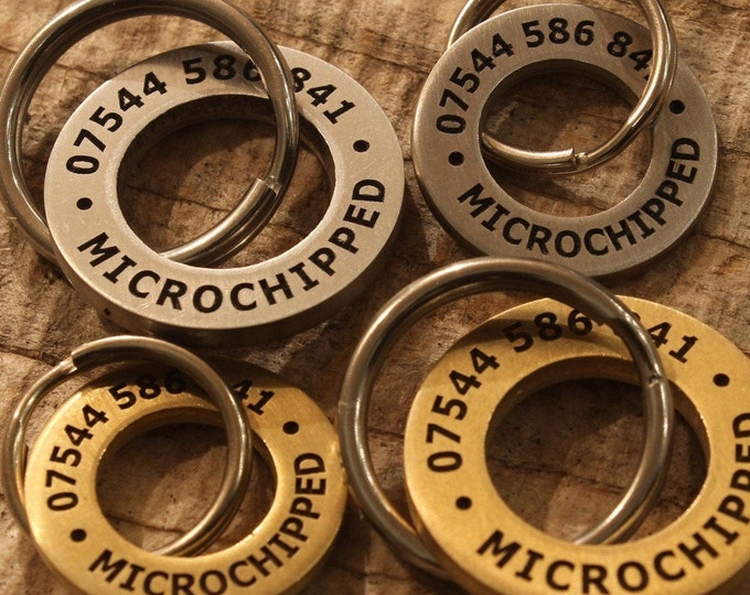 REINFORCED Deeply Engraved Solid Brass Dog Tag, 33mm Round - Etsy