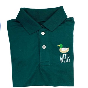 Duck Polo Mallard Monogrammed Polo Boys Toddler Quality Cotton Pique ...