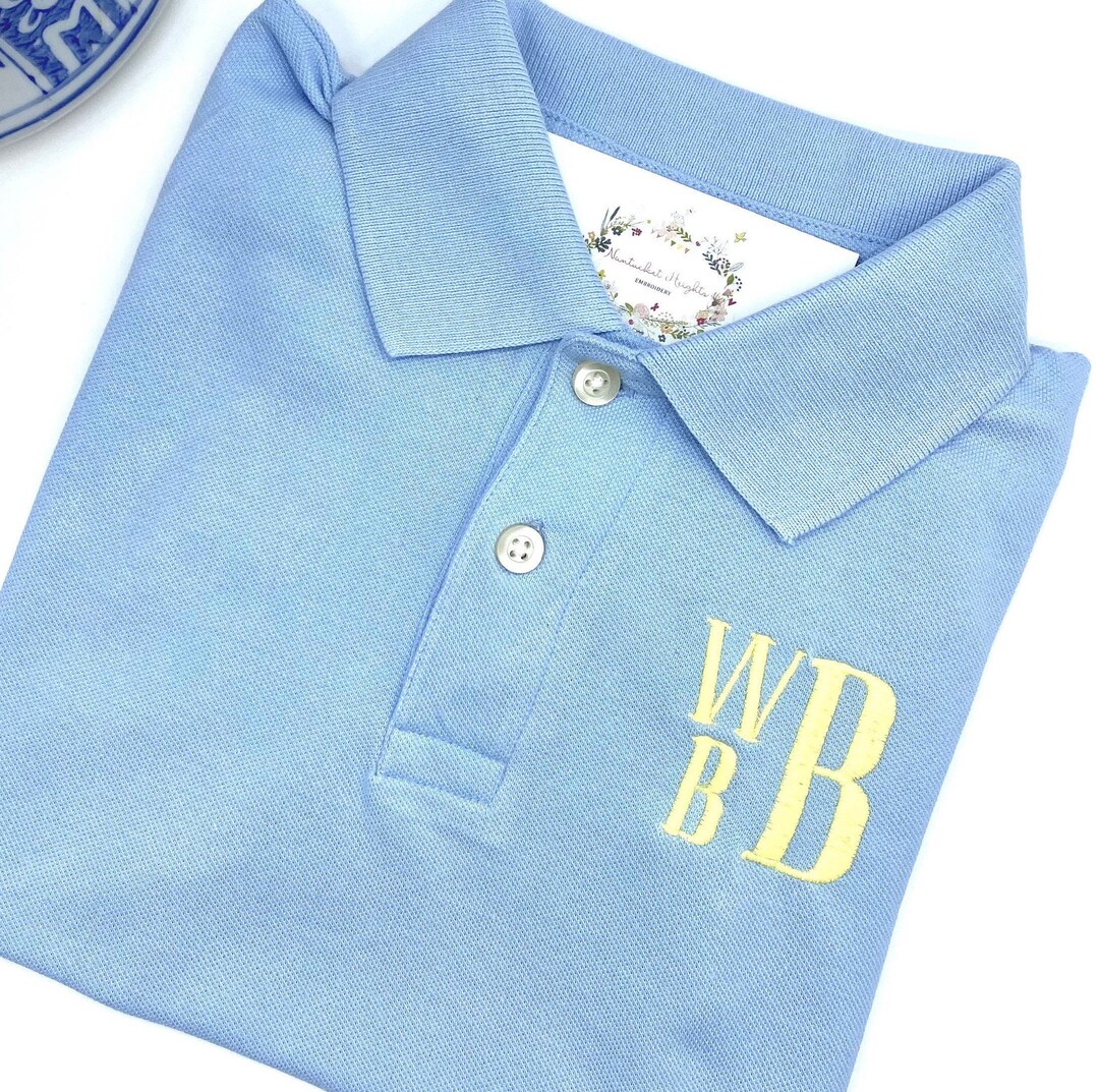 Easter Blue Solid Polo Monogrammed Polo Boys Toddler Quality Cotton ...
