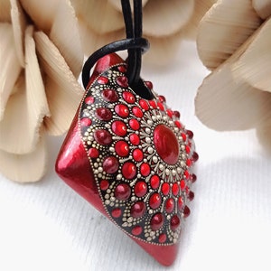 Red gold Mandala Pendant Necklace - Etsy