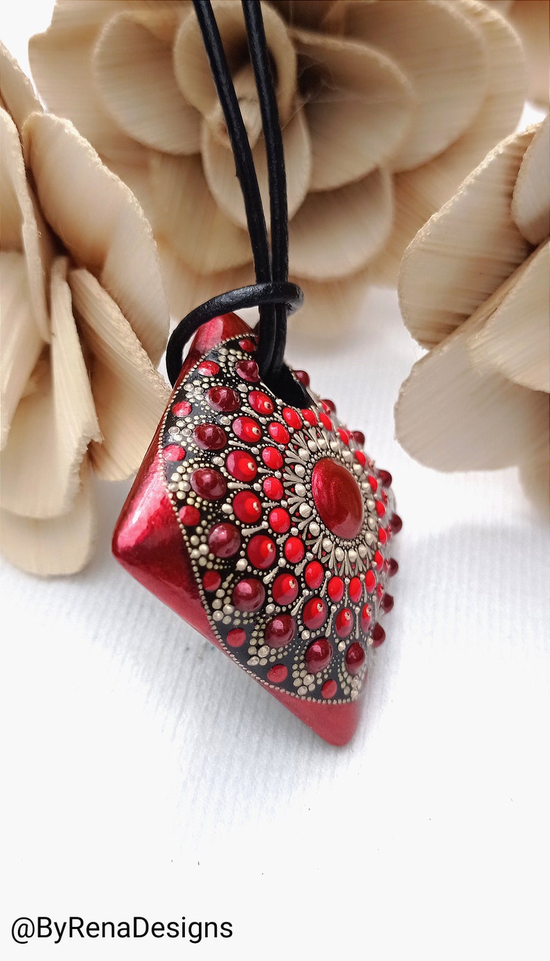 Red gold Mandala Pendant Necklace - Etsy