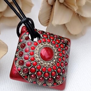 Red gold Mandala Pendant Necklace - Etsy