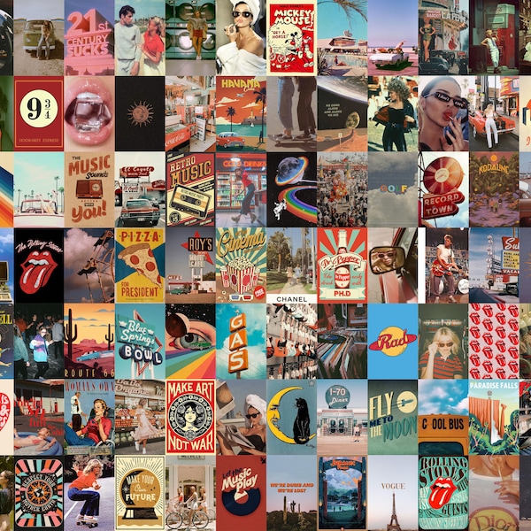 Retro Wall Collage Kit - Etsy