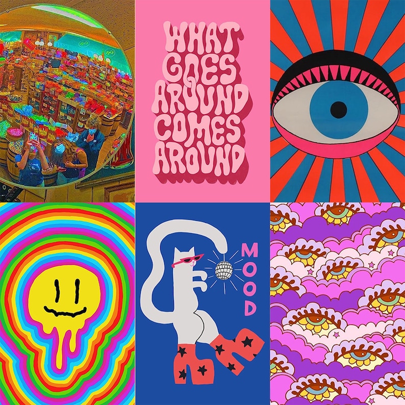 Indie Aesthetic Wall Collage Kit Hippie Aesthetic Room Decor - Etsy Canada