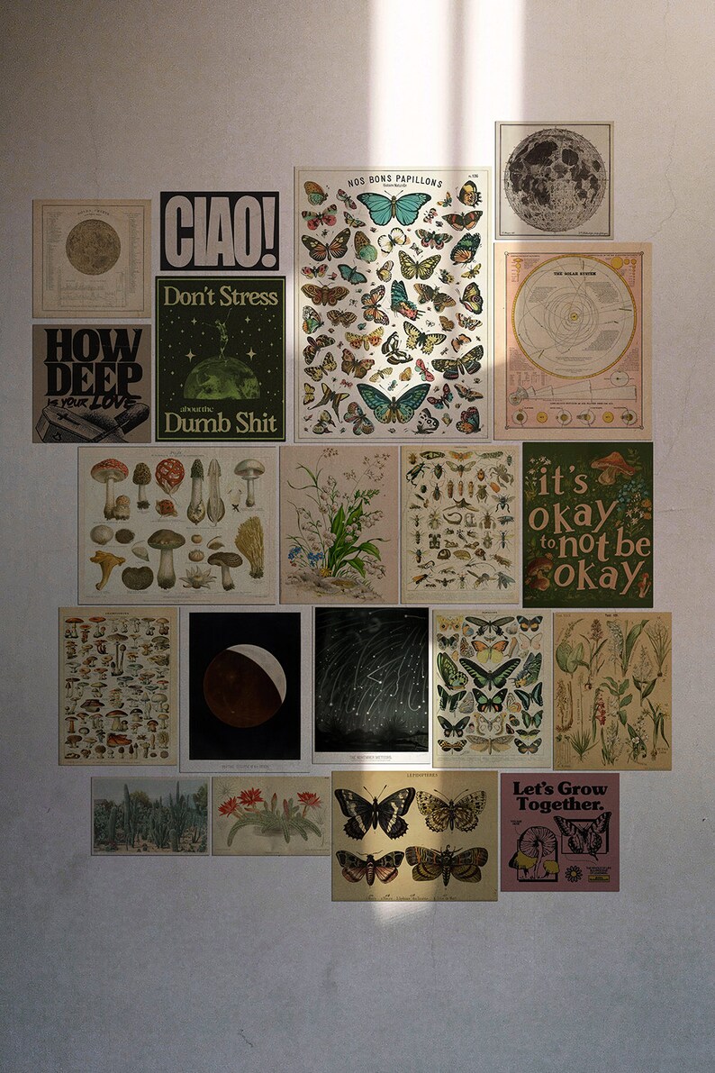 Fairycore Wall Collage Kit: Botanical Vintage Prints (digital Download ...