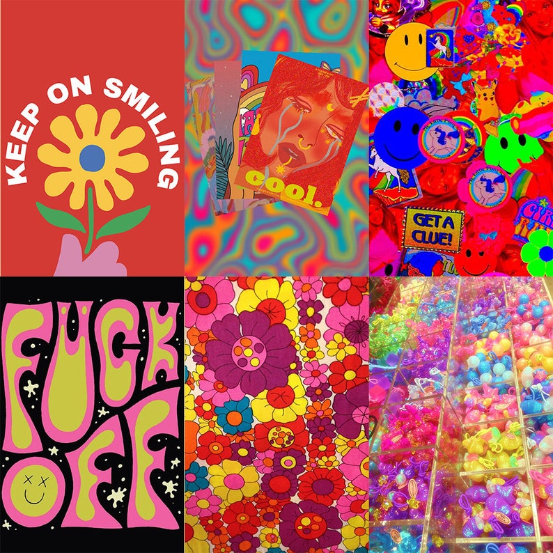 Indie Aesthetic Wall Collage Kit Hippie Aesthetic Room Decor - Etsy Canada