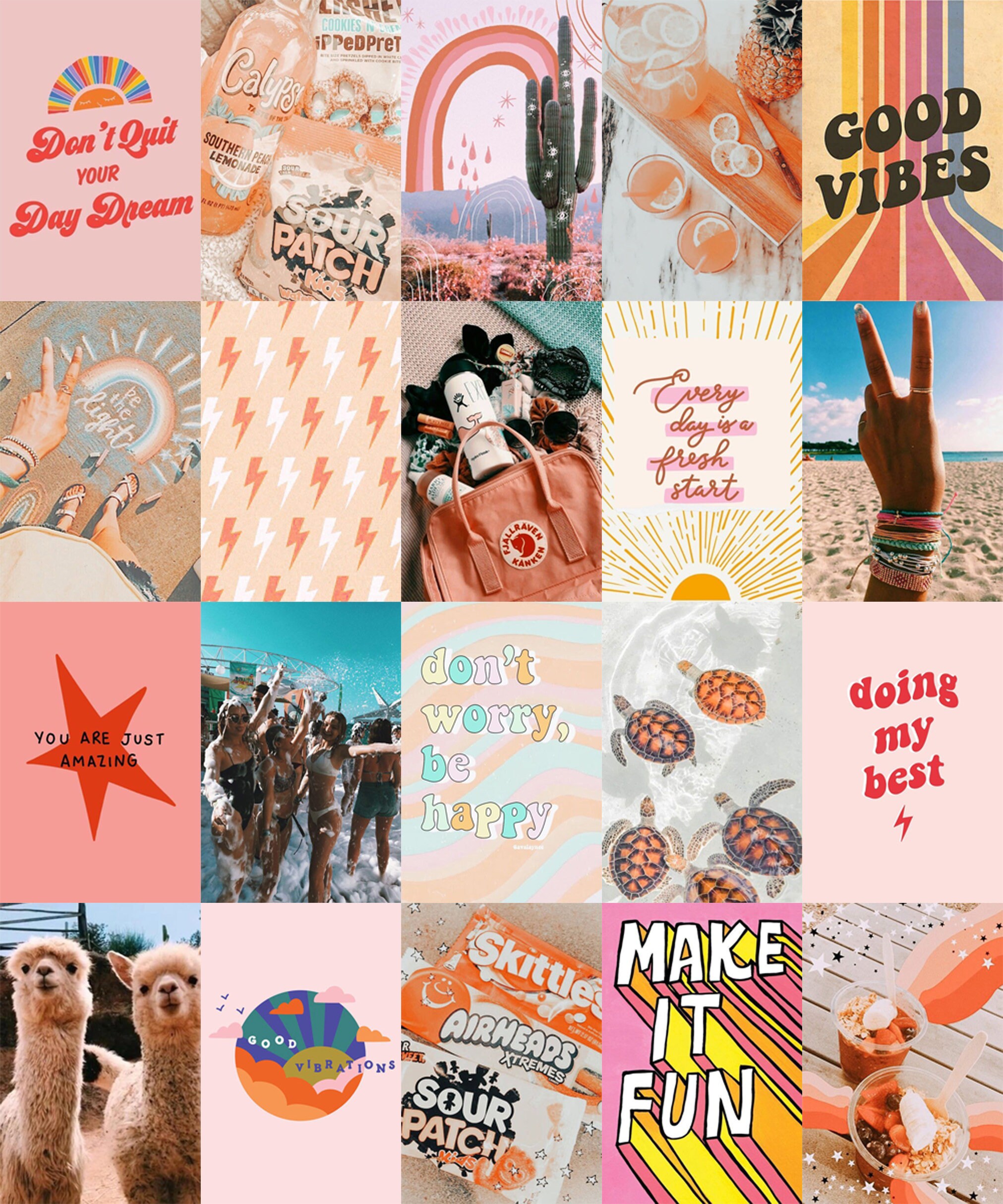 100 Jpgs Digital Download VSCO Peach Aesthetic Wall Collage - Etsy