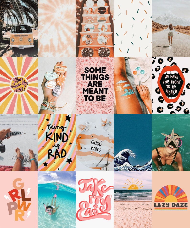 100 Jpgs Digital Download VSCO Peach Aesthetic Wall Collage - Etsy