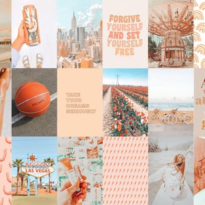 Peach Aesthetic Wall Collage Kit, Peach Aesthetic Room Decor, VSCO ...
