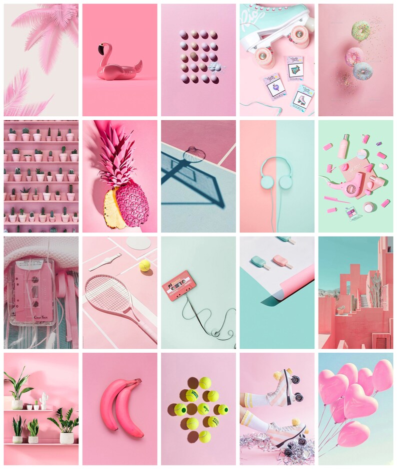 100 Jpgs Digital Download Pastel Collage Kit Aesthetic Pink - Etsy