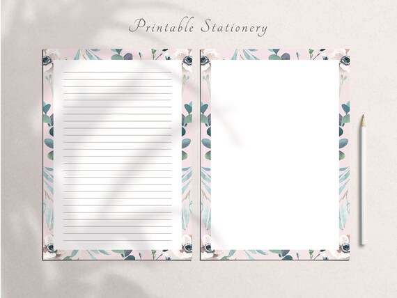 Printable Stationery Paper Lined Paper Set Minimalist | Etsy