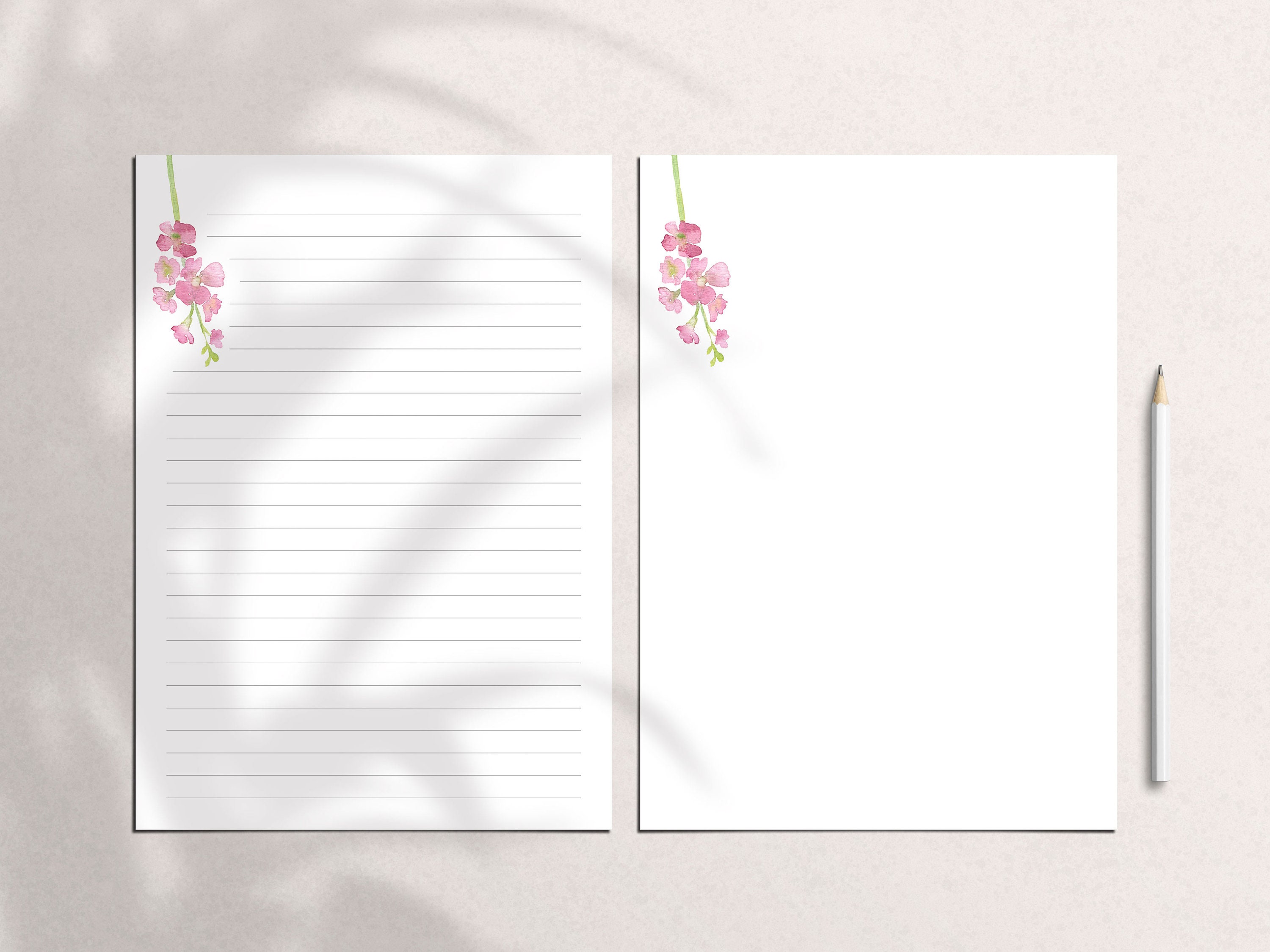 Floral Stationary Paper Set Stationary Paper Lined Paper - Etsy