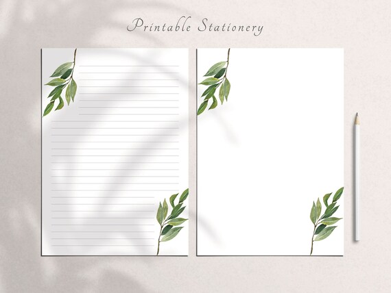 Printable Stationery Paper Lemon Tree Leaf Writing Paper A4 - Etsy