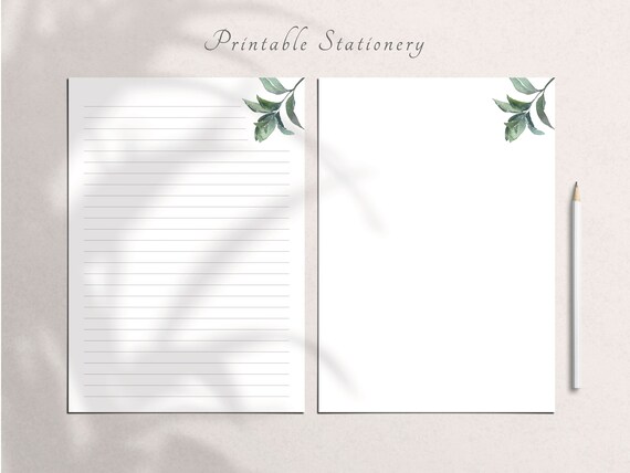 Spring Leaf Stationary Paper Printable Stationery paper | Etsy