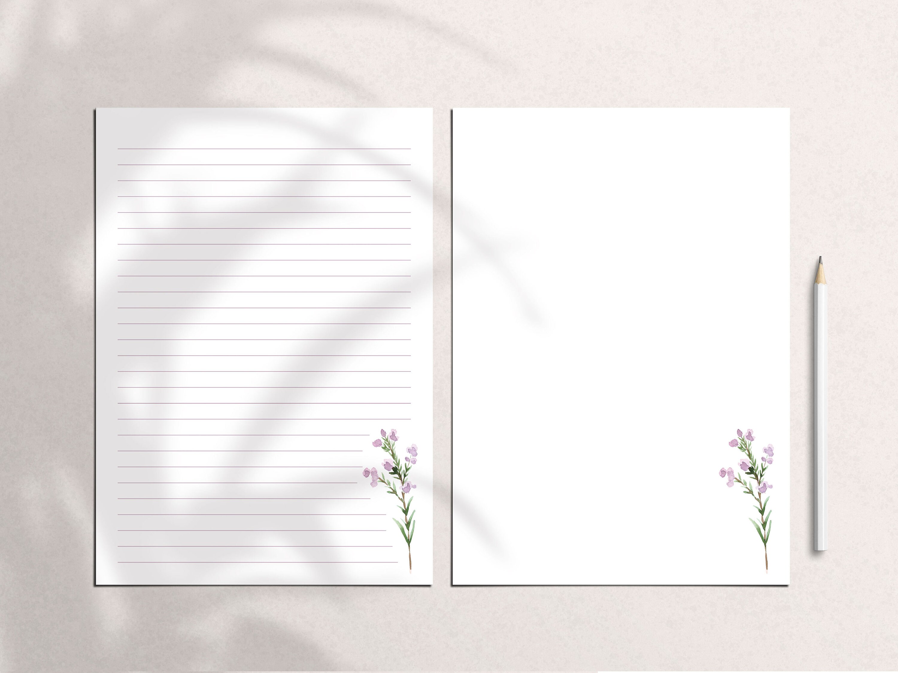 Floral Stationary Paper Set Stationary Paper Lined Paper - Etsy