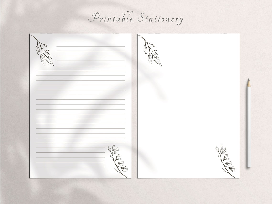 Herb Stationery Paper, Minimalist Stationary Paper, Digital Download ...