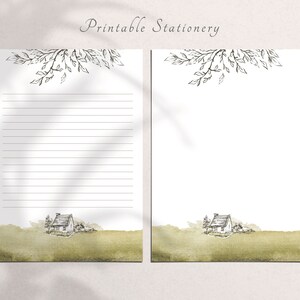 Vintage House Stationery Paper, A4, 8.5x11 Writing Paper, Digital ...